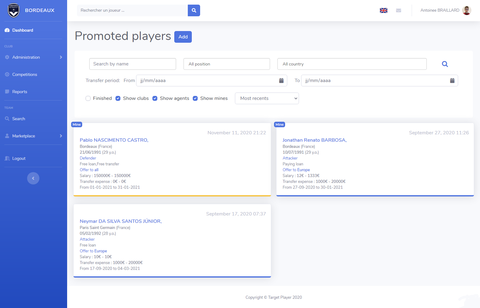 Login - Target Player